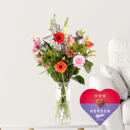 Colorful Field Flower Bouquet + Milka Von Herzen